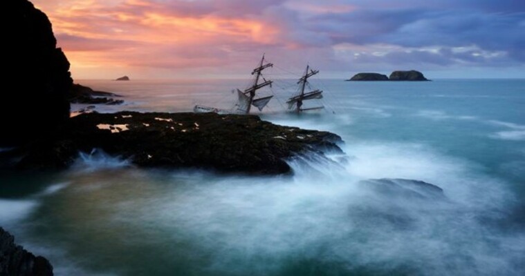 Pictures: Stunning photos capture wreck of Tall Ship Astrid at dawn