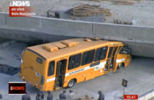 Two dead after bridge collapses on bus in World Cup host city