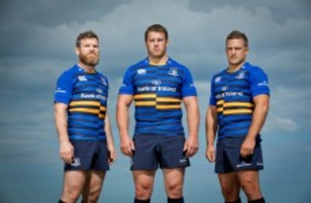 Leinster's new European jersey has navy and gold stripes on the front