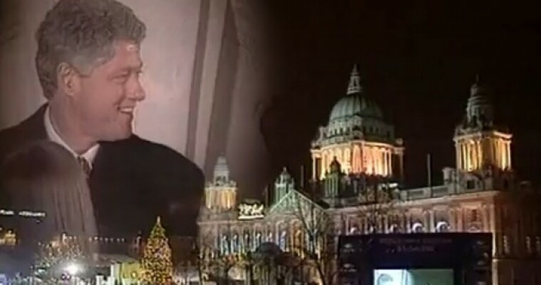 Bill Clinton turned on the Belfast Christmas lights 19 years ago today