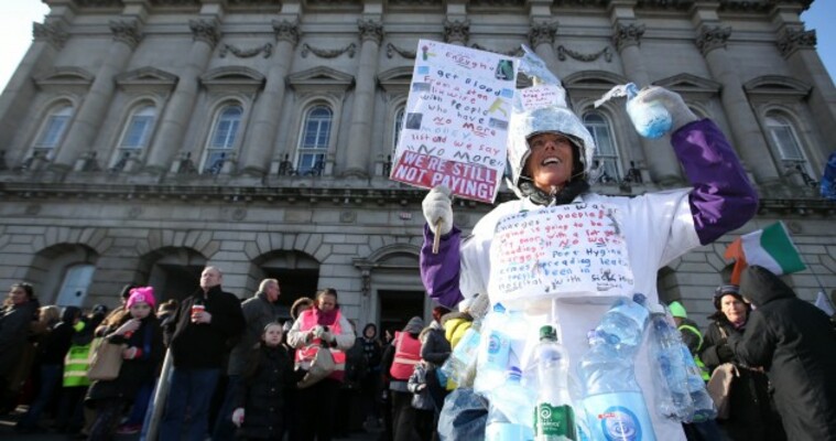 Thousands take part in anti-water charge protests across Ireland