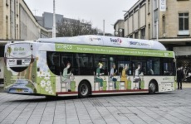 The first 'poo bus' was unveiled to the public in the UK today