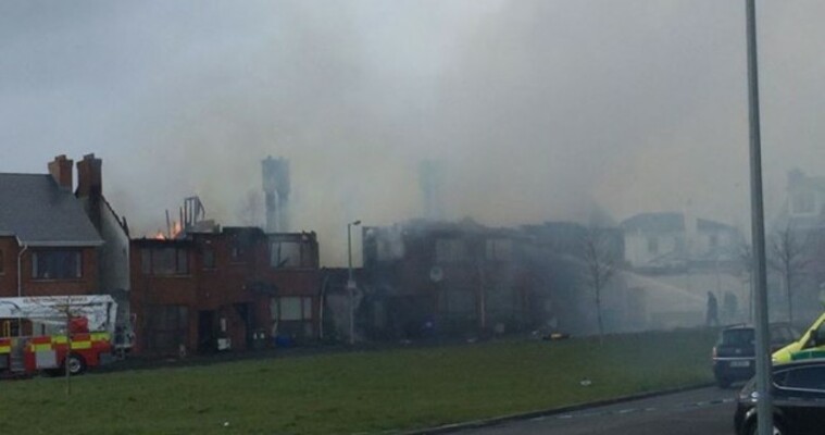 Man arrested after major fire in Newbridge that destroyed a line of houses