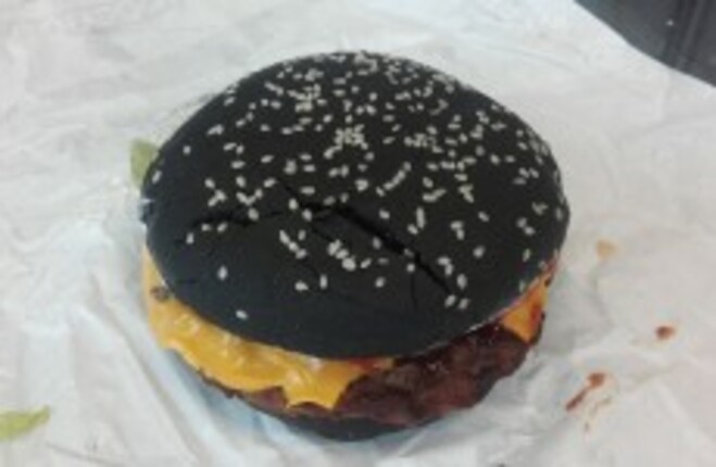 Here's what that black Whopper from Burger King looks like in the flesh