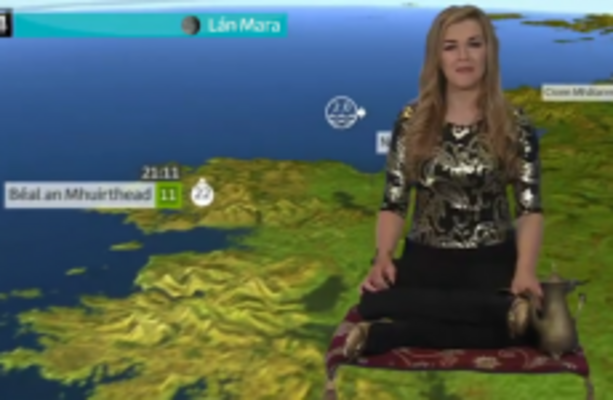 TG4's weather forecast was presented from a magic carpet last night
