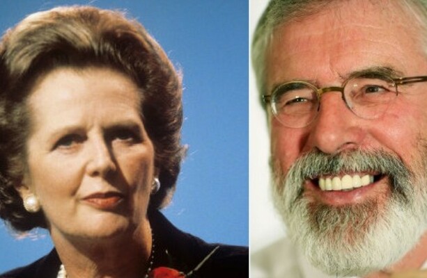 Gerry Adams paid Margaret Thatcher a rare compliment today