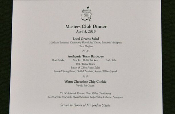 Jordan Spieth went full Texas BBQ for his Champions Dinner at the Masters