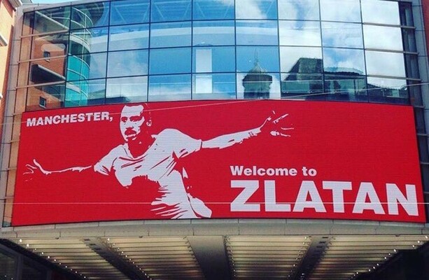 A 'Welcome to Zlatan' banner has been unveiled in Manchester · The 42
