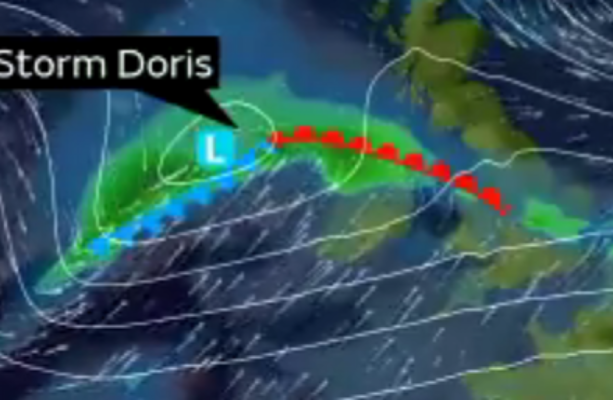 Heavy rain and severe winds expected tonight as Storm Doris nears Ireland