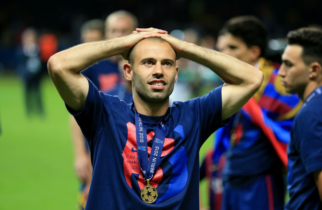 Mascherano scores first goal in 7 years as Barcelona crush Osasuna