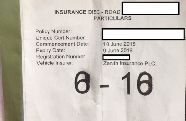Driver tries to forge their insurance disc, fails miserably