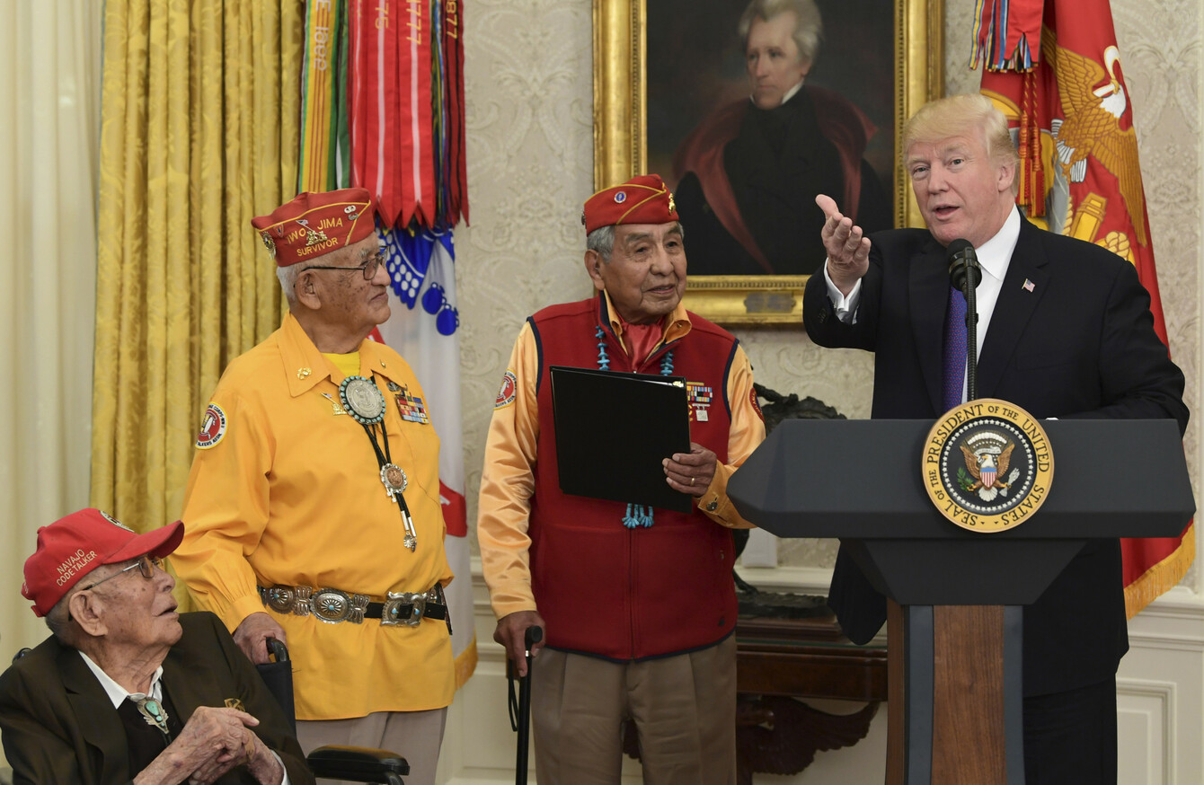 Donald Trump calls senator 'Pocahontas' at event honouring Native Americans