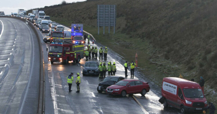 13 cars involved in multiple collisions in a hailstorm on the M7 in ...