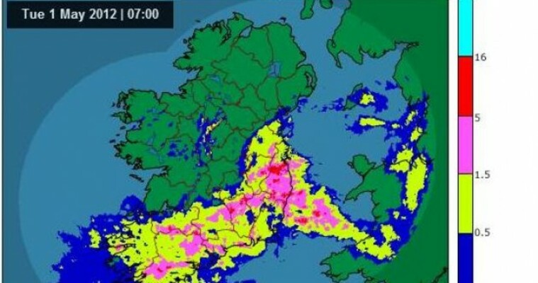 Here's how much rain is falling over Ireland this morning