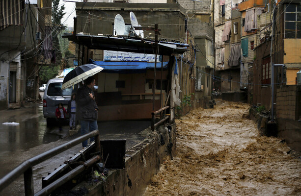 Heavy rain and snow wrecks Syrian refugee settlements in Lebanon
