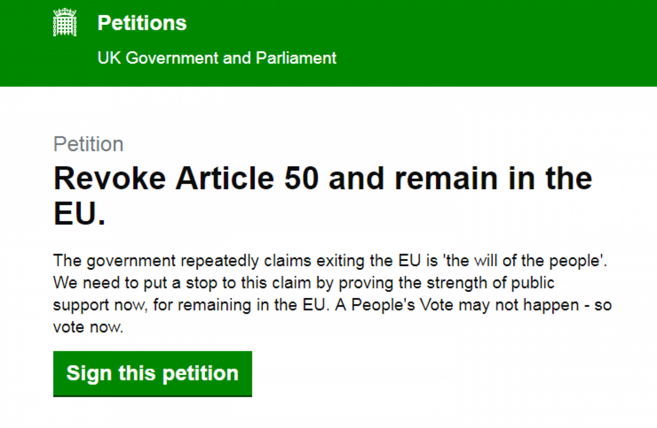 Over 2 million people sign petition on Parliament website to revoke ...