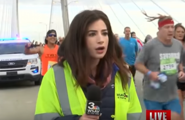 Runner who slapped female reporter's bottom on live TV arrested
