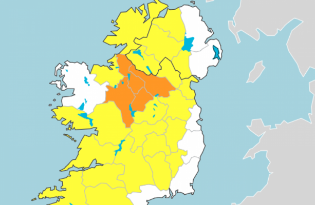 Met Éireann issues yellow or orange weather warnings to 25 counties as ...