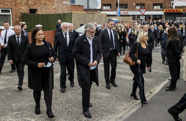 Mary Lou McDonald and Gerry Adams join crowds at funeral of senior ...