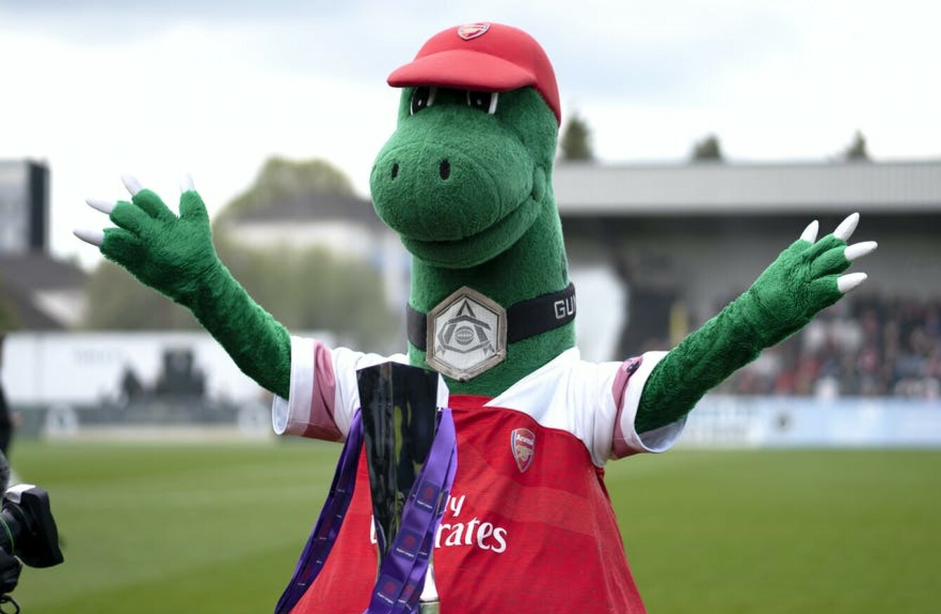 Beloved Arsenal mascot Gunnersaurus to continue role, as Ozil offers to ...