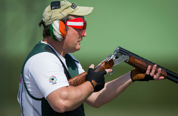 Derek Burnett ends first day of trap shooting in 25th place · The 42