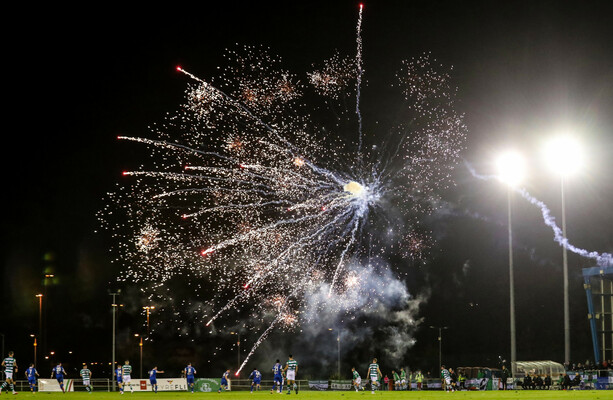 Referee halts Waterford v Shamrock Rovers after fireworks aimed onto pitch