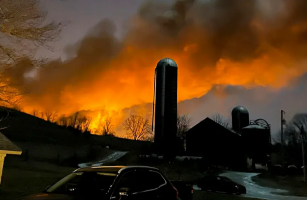 Residents evacuated as train derailment causes large fire in Ohio