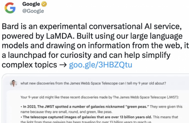 Mistake in ad for Google's new artificial intelligence bot causes share ...