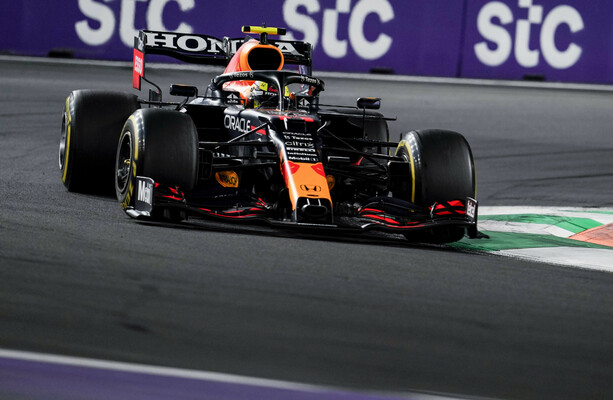 Sergio Perez holds off Red Bull team-mate Max Verstappen to win Saudi Arabian GP