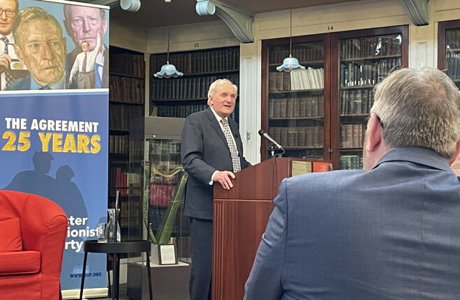 Bertie Ahern honoured by UUP leader at event marking 25th anniversary ...