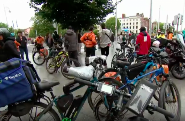 'You just don't feel safe': Delivery riders protest in Dublin over ...