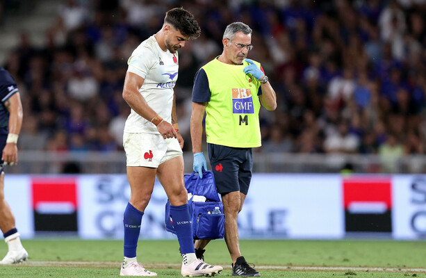 France fly-half Ntamack out of Rugby World Cup after knee injury