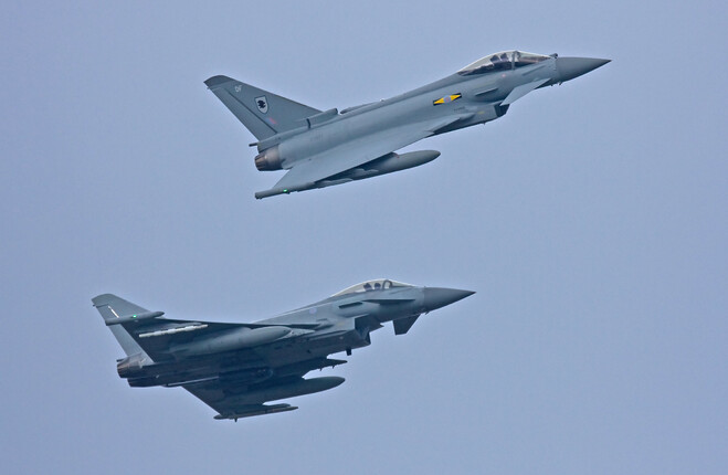 RAF scramble jets to intercept two Russian bombers flying north of Scotland