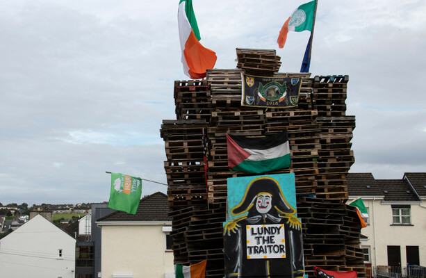 Man hospitalised after falling from bonfire in Derry on Friday night