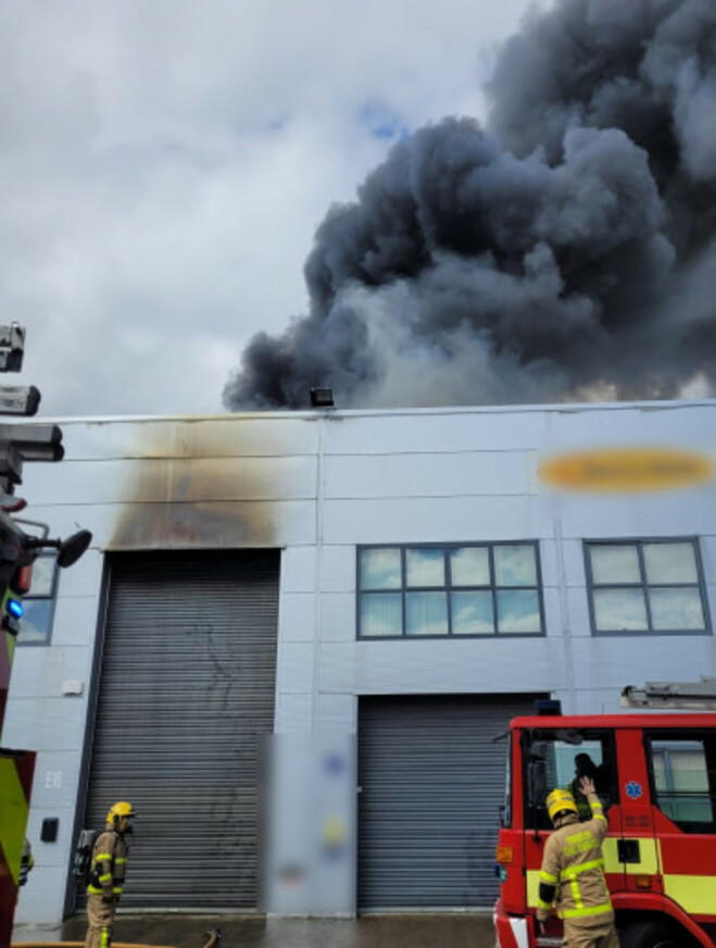 Dublin Fire Brigade at scene of industrial unit fire in Tallaght