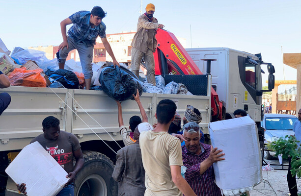 Aid arrives in flood-hit Libya, where at least 40,000 people are displaced