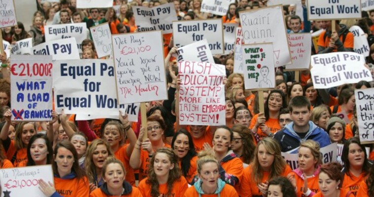 PHOTOS: Teachers protest over class sizes and unequal pay