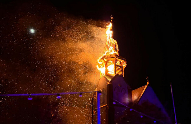 Lightning strike causes spire collapse at church in Clare, minimal ...