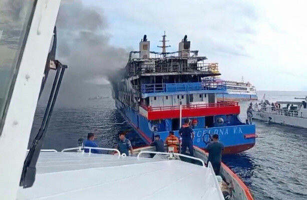 At least five dead after Indonesian passenger ferry catches fire at sea