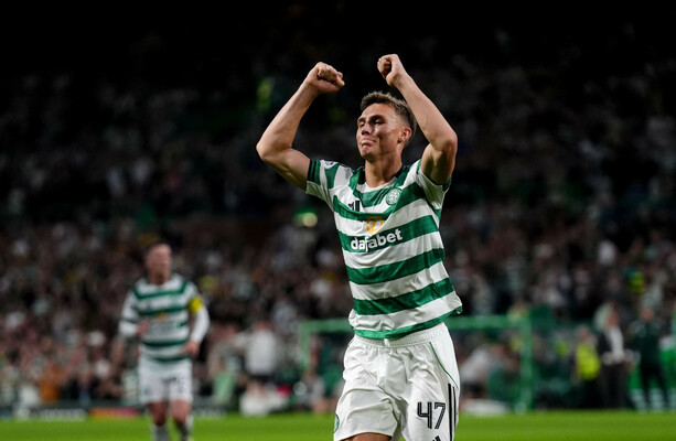 Dane Murray celebrates contract with goal as Celtic smash Falkirk