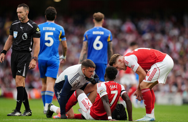 Bukayo Saka’s hamstring injury not expected to sideline him for a long time