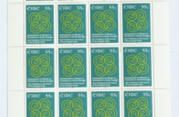Here's how the commemorative stamp for Ireland's EU presidency looks