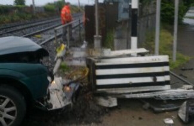 Delays to traffic and rail services after car smashed through Merrion Gates