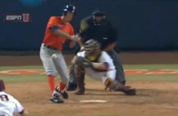 You're likely to wince while watching this baseball in the groin