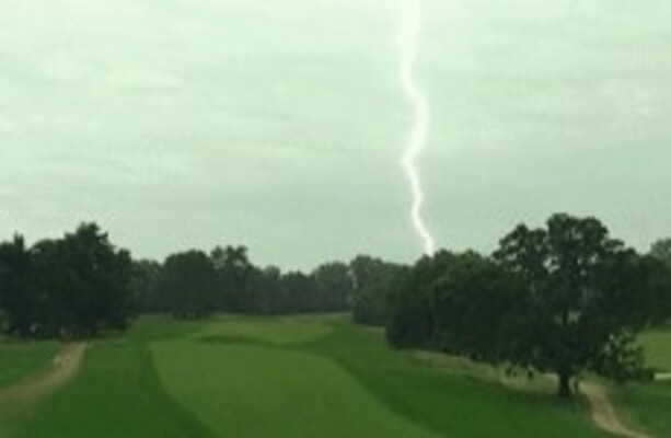 Here's a gif of lightning striking Merion Golf Course · The 42