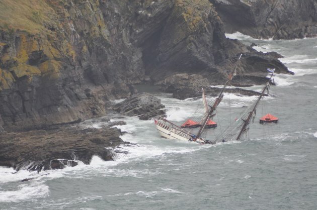 All aboard saved after Tall Ship Astrid runs aground off Kinsale