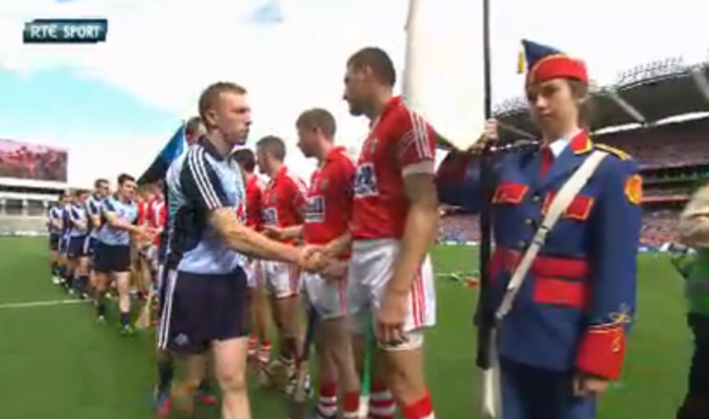 Dublin and Cork meet for GAA’s first official pre-match handshake