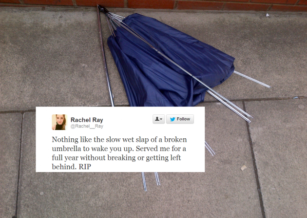 The 7 stages of giving up on your umbrella today · The Daily Edge