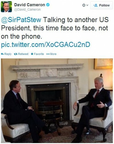 David Cameron responds to Patrick Stewart's Twitter slag