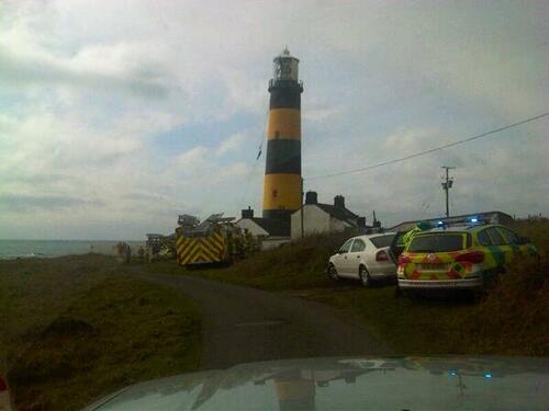 Man left dangling from lighthouse after scaffolding collapse
